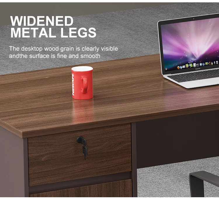 Computer Table For Office Staff Desk With One Drawer Lockable Modern ...