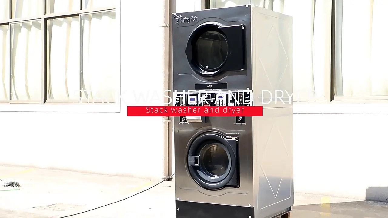 Professional Commercial Front Loading Stack Washing Machine And Drying ...