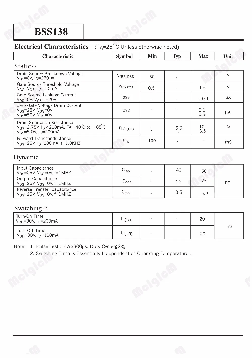 Mcigicm Bss138 N-channel 50v 220ma (ta) 360mw (ta) Surface Mount Sot-23 ...