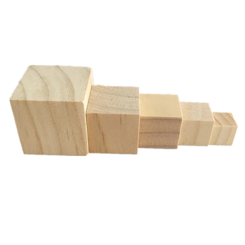 Factory Wholesale Custom Diy Crafts 1 Inch Square Wood Cube Blank ...