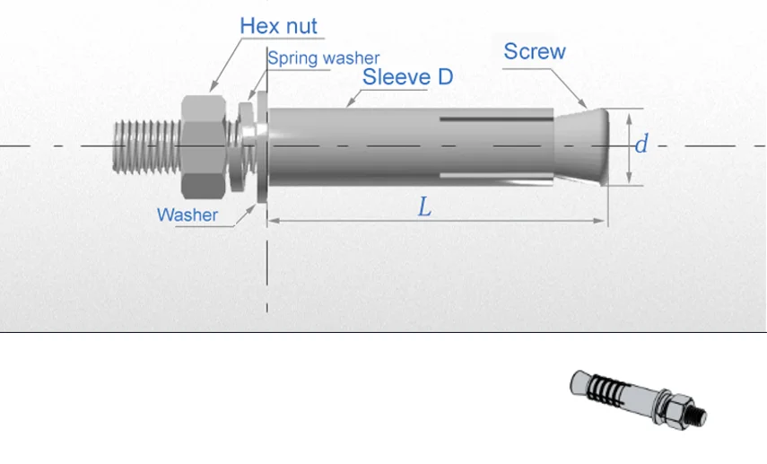 M16 Sunpoint Expansion Heavy Load Anchor Bolt Through Bolt Sleeve ...