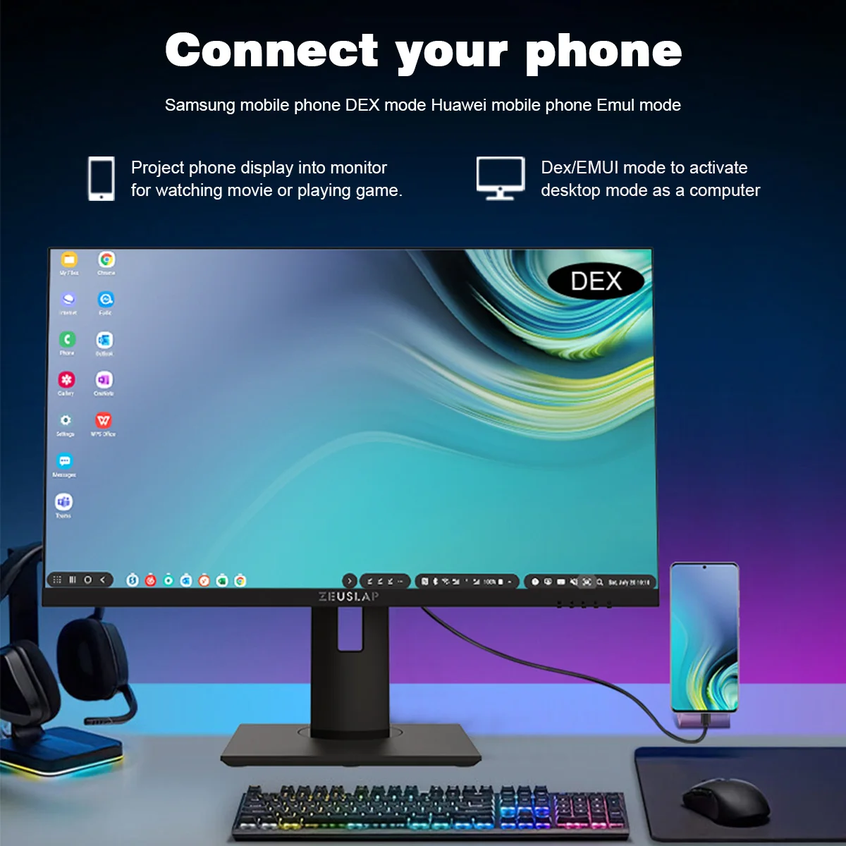 Zeuslap 27 Inch 2K 165hz LED Smart TV Monitor for Gaming