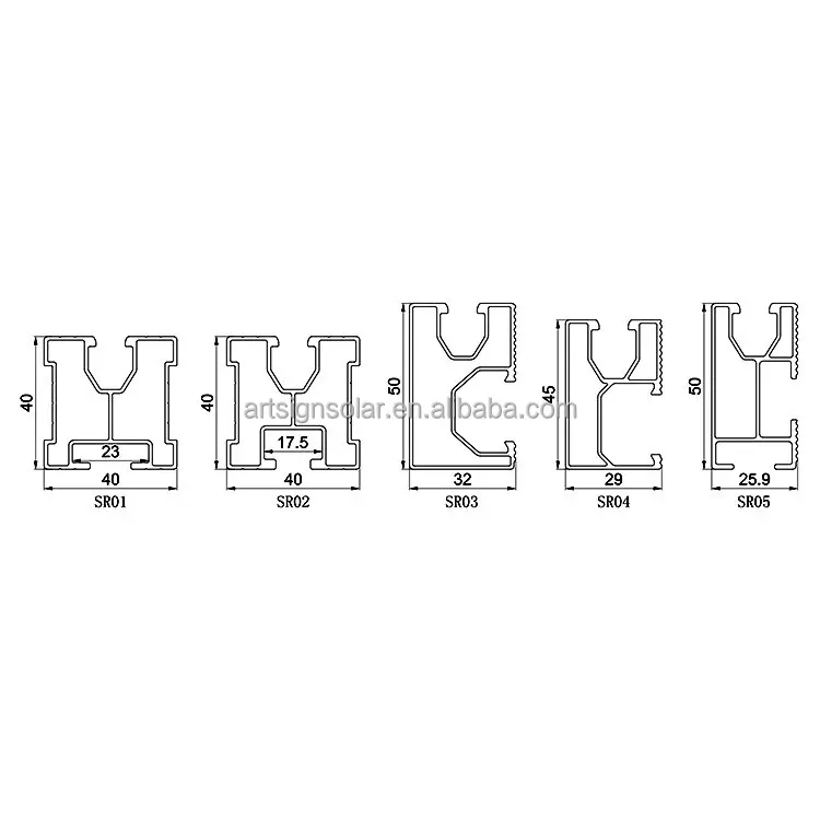 Extruded Aluminum Rail Mount 1mw Solar Panel Railing Photovoltaic Solar ...