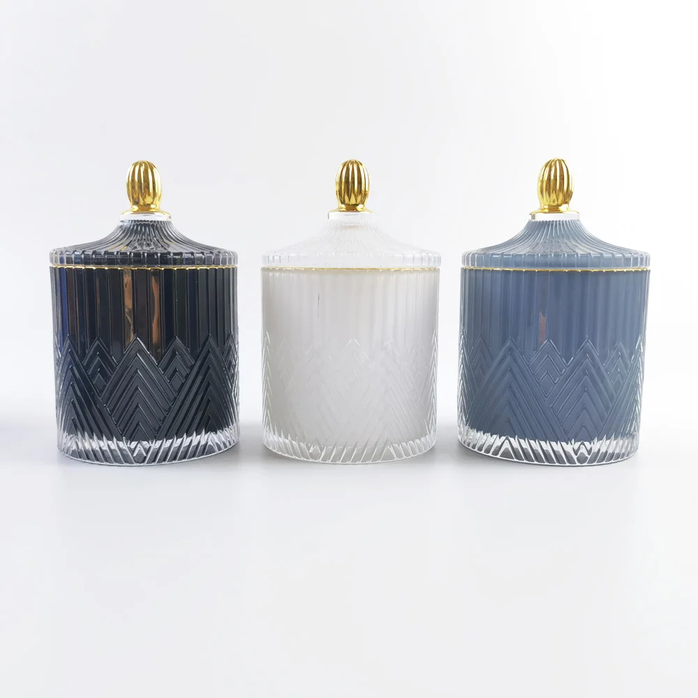 8 Oz Candle Jar Opera Pattern Candle Holders 17 Oz Gold Frame Glass ...