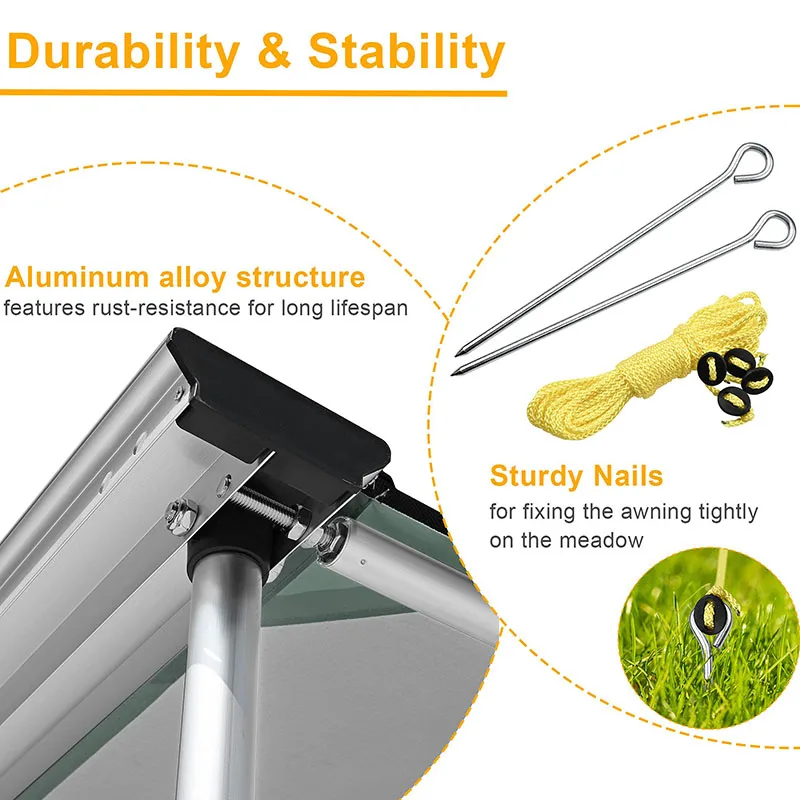 ENJOIN 4x4 Rooftop Car Side Awning SUV Shelter Outdoor Camping