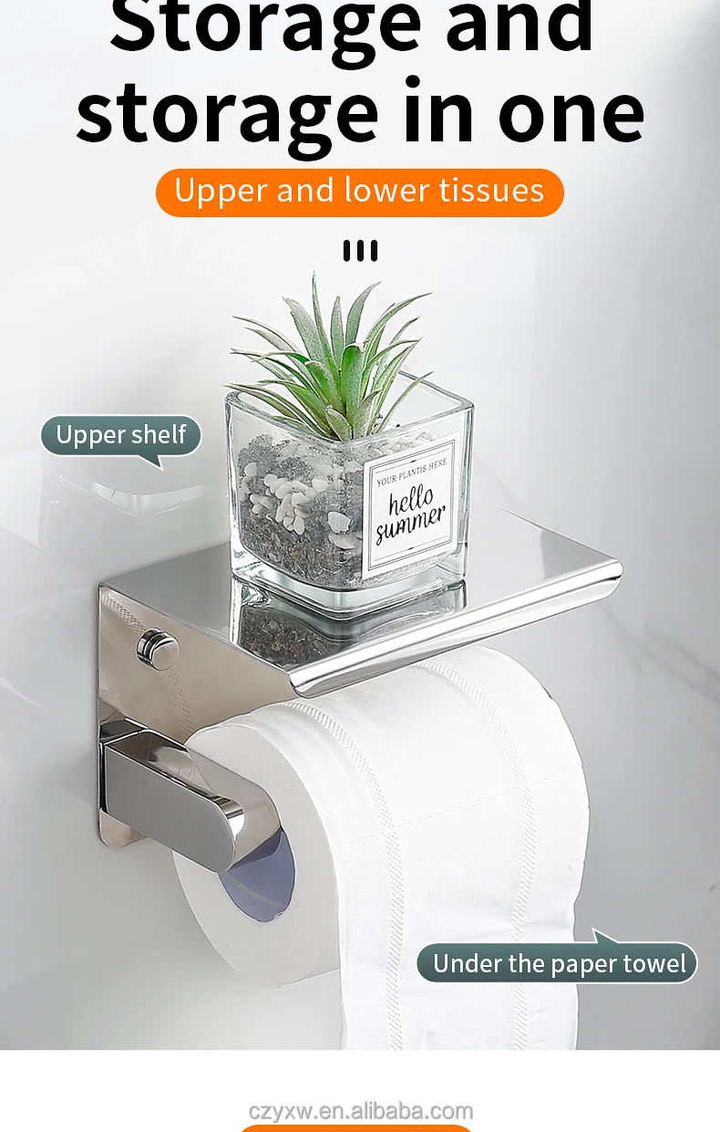 Stainless Steel Bathroom Wall Mounted Tissue Holder - Buy Tissue Holder ...