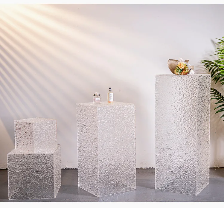 Clear Acrylic Pedestals Display Case Riser Stand 4mm Thickness for ...