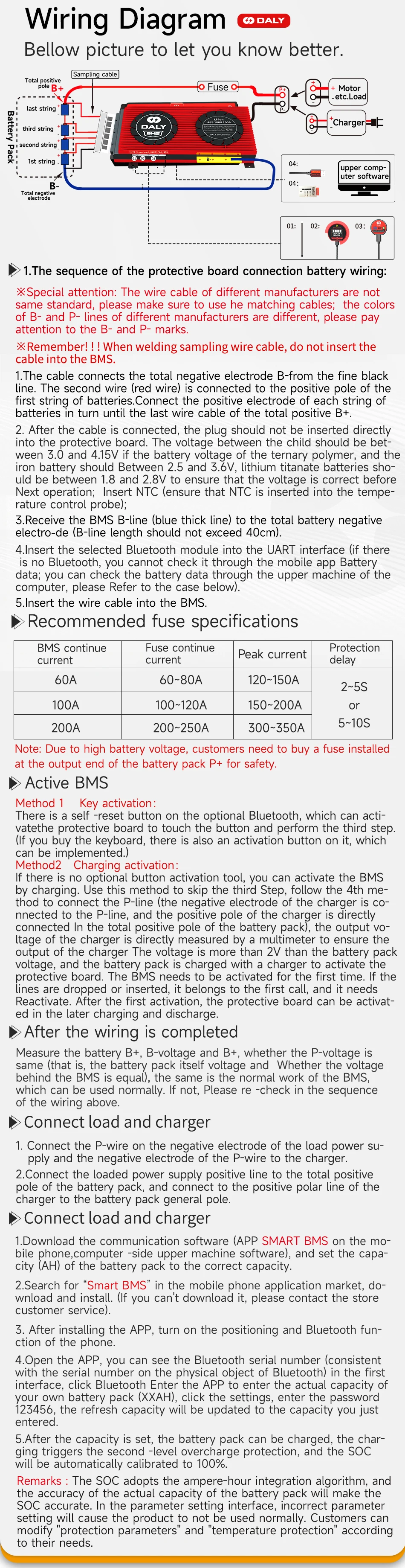 Daly Smart BMS Lifepo4 32S 96V 150A for High Voltage Dali BMS