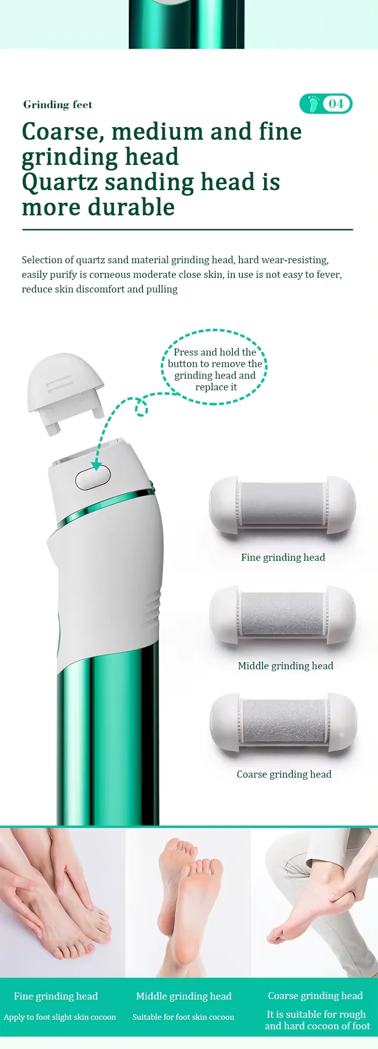 NEW Foot Wrinkle Remover Rechargeable Foot Sander Electric Foot File ...