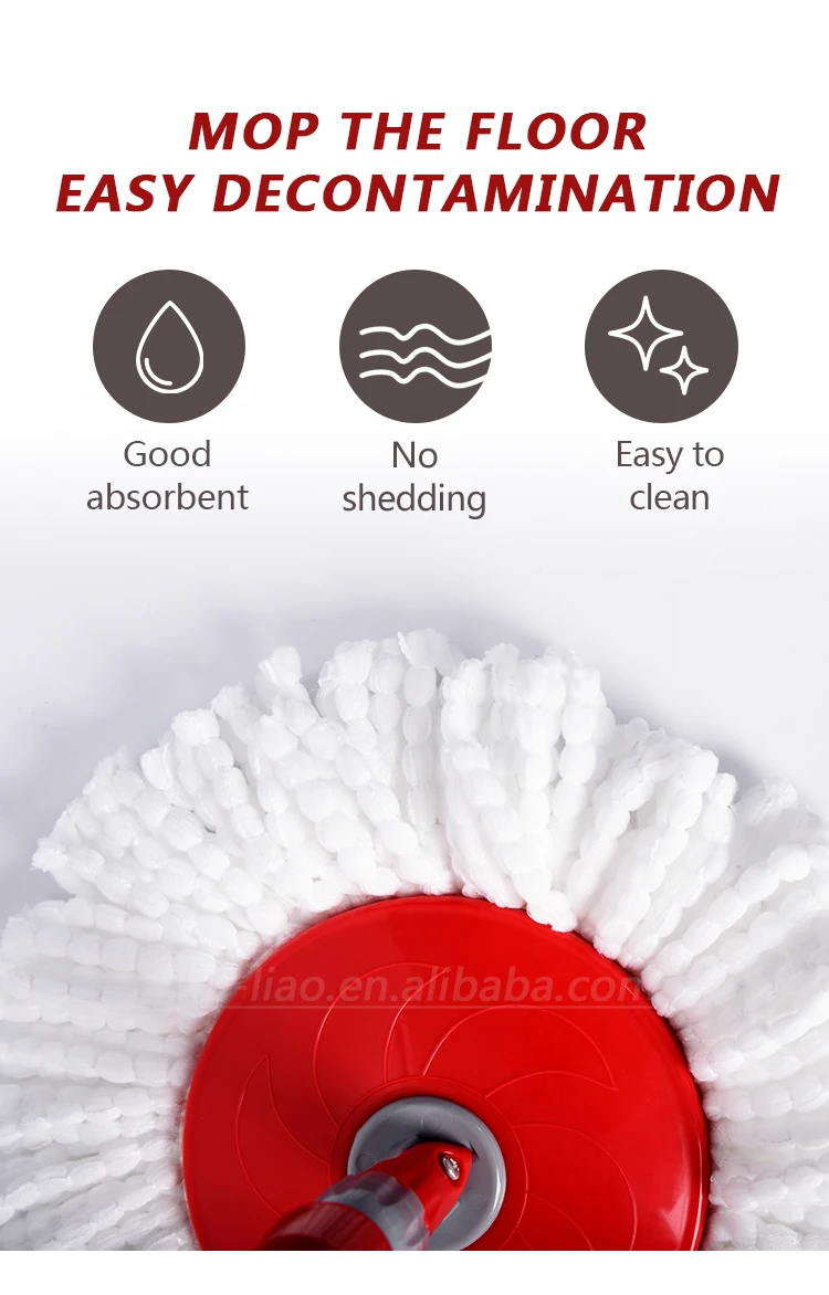 LiAo Easy Clean 360 Spin Mop & Bucket Set with Power Wringer, Soap ...