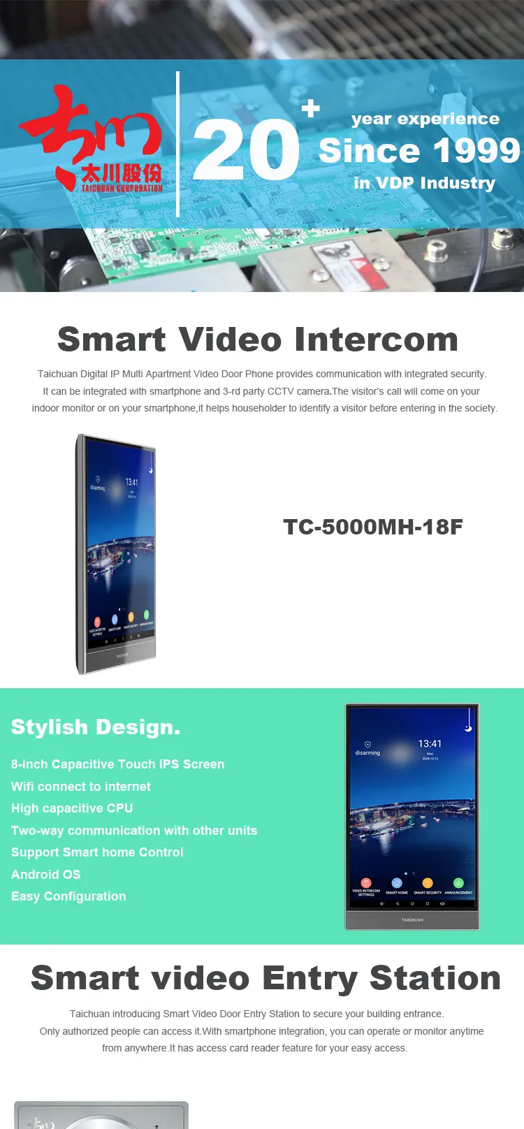 Smart Villa Door Phone - 8 Inch Tablet Intercom System