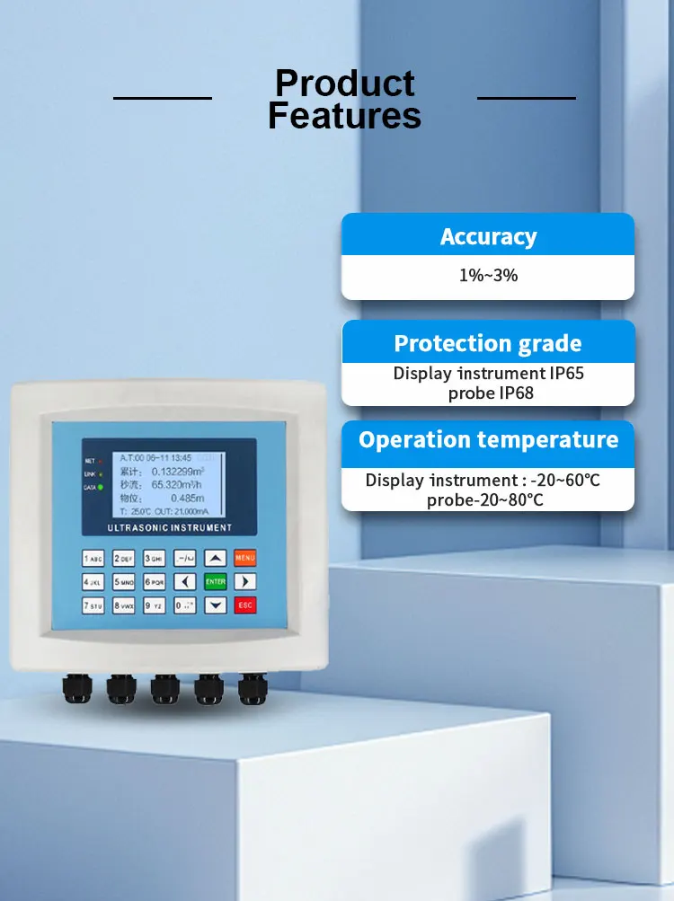 Digital Ultrasonic Water Level Sensor Rs485 Output Split Ultrasonic ...