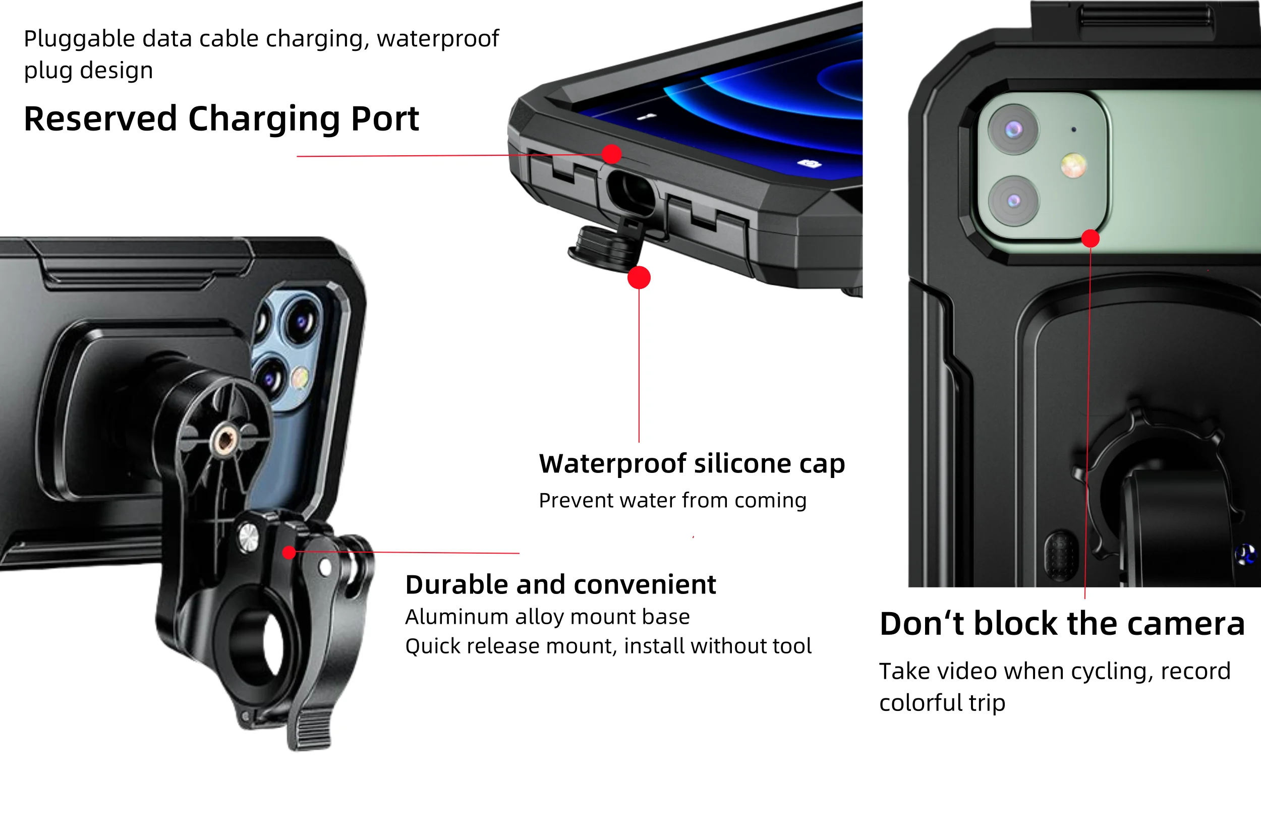 Motorcycle Waterproof Phone Case Holder - Quick Release Mount