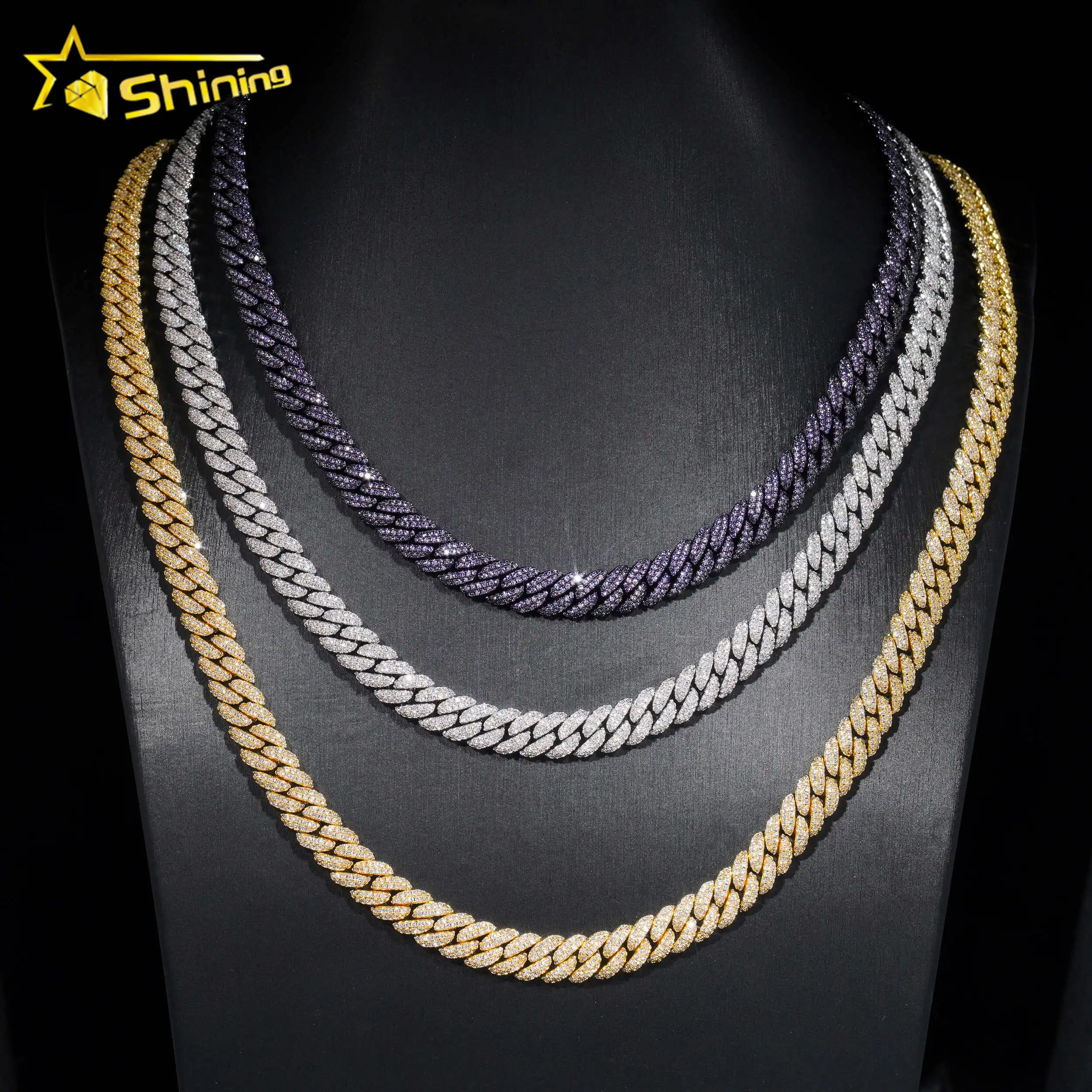Ready to Ship Hip Hop Jewelry Cuban Chain Men Gold Plated 8MM Iced Out ...