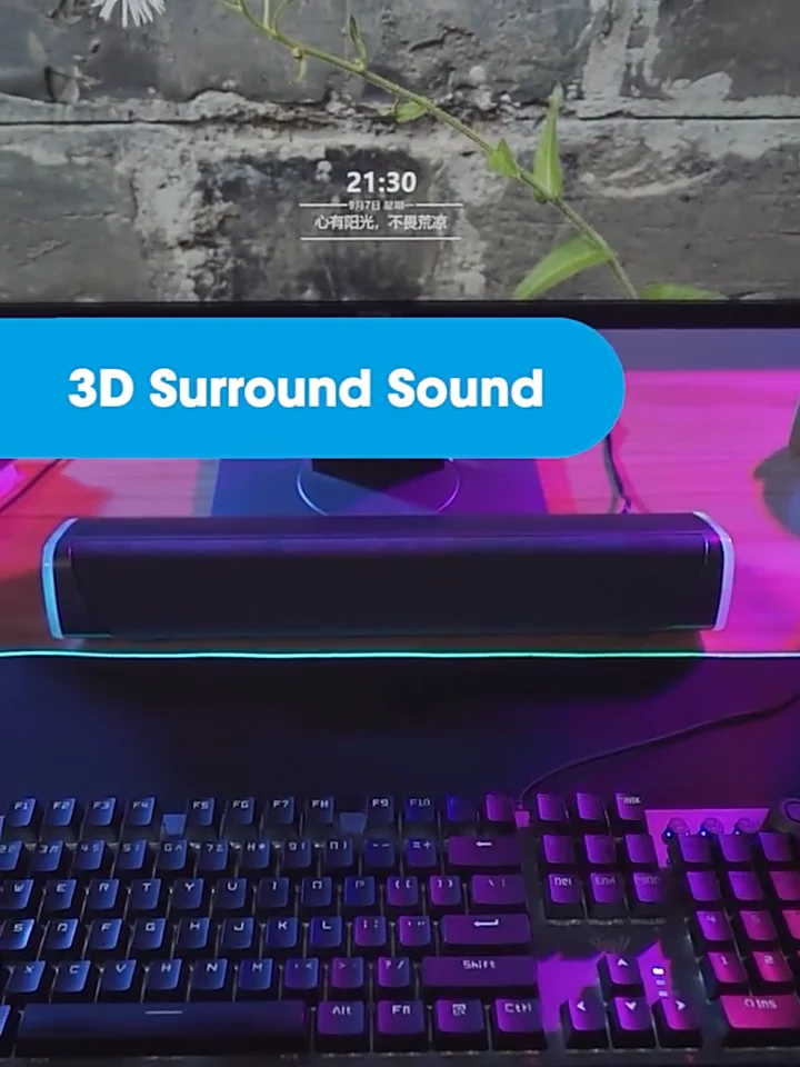 Usb Powered Pc Speakers With Colorful Rgb Lights Surround Sound ...