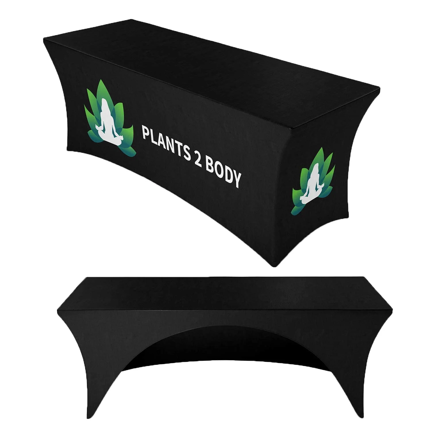 4ft 6ft 8ft 10ft Stretchy Table Cloth Trade Show Custom Throw Table Cover Sublimation Logo ...