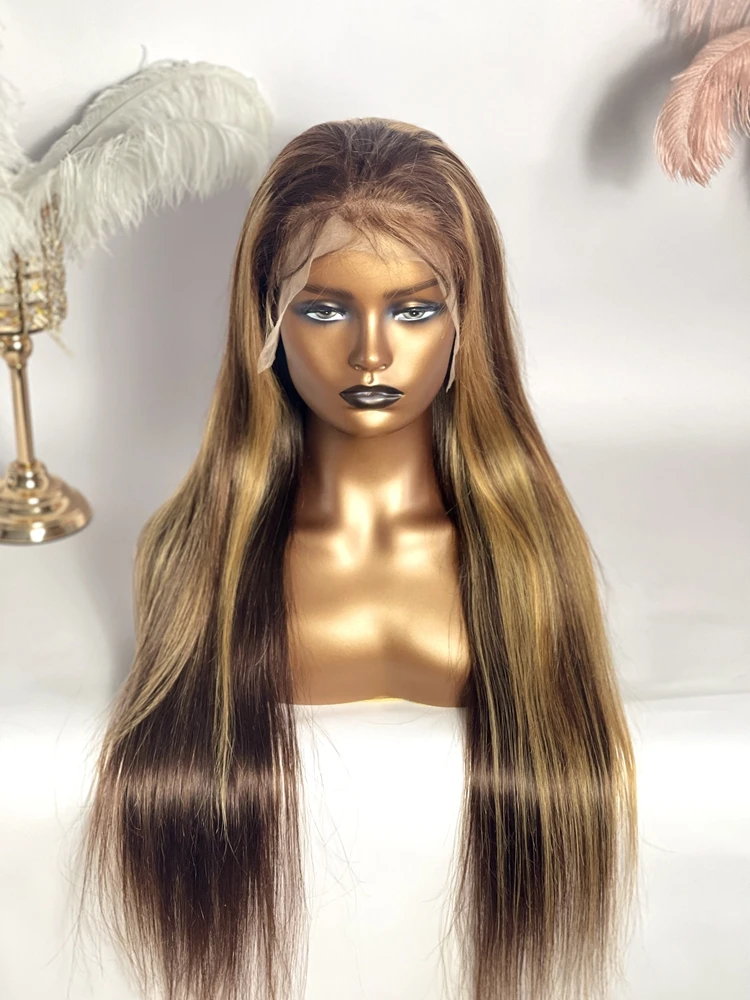Ombre Color Glueless Hd Full Lace Frontal Human Hair Wigs Preplucked ...
