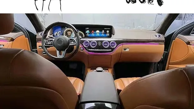 Mercedes Benzz S-Class w221 Upgraded w222 Center Console Peach Wood ...