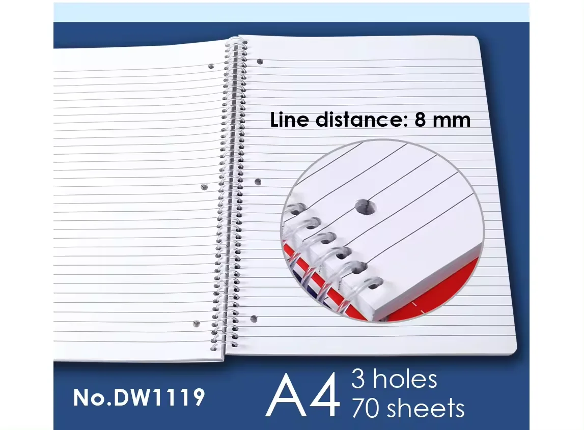 Foska Classical Hard Cardboard Cover 70 Sheets 3 Holes Paper Spiral ...