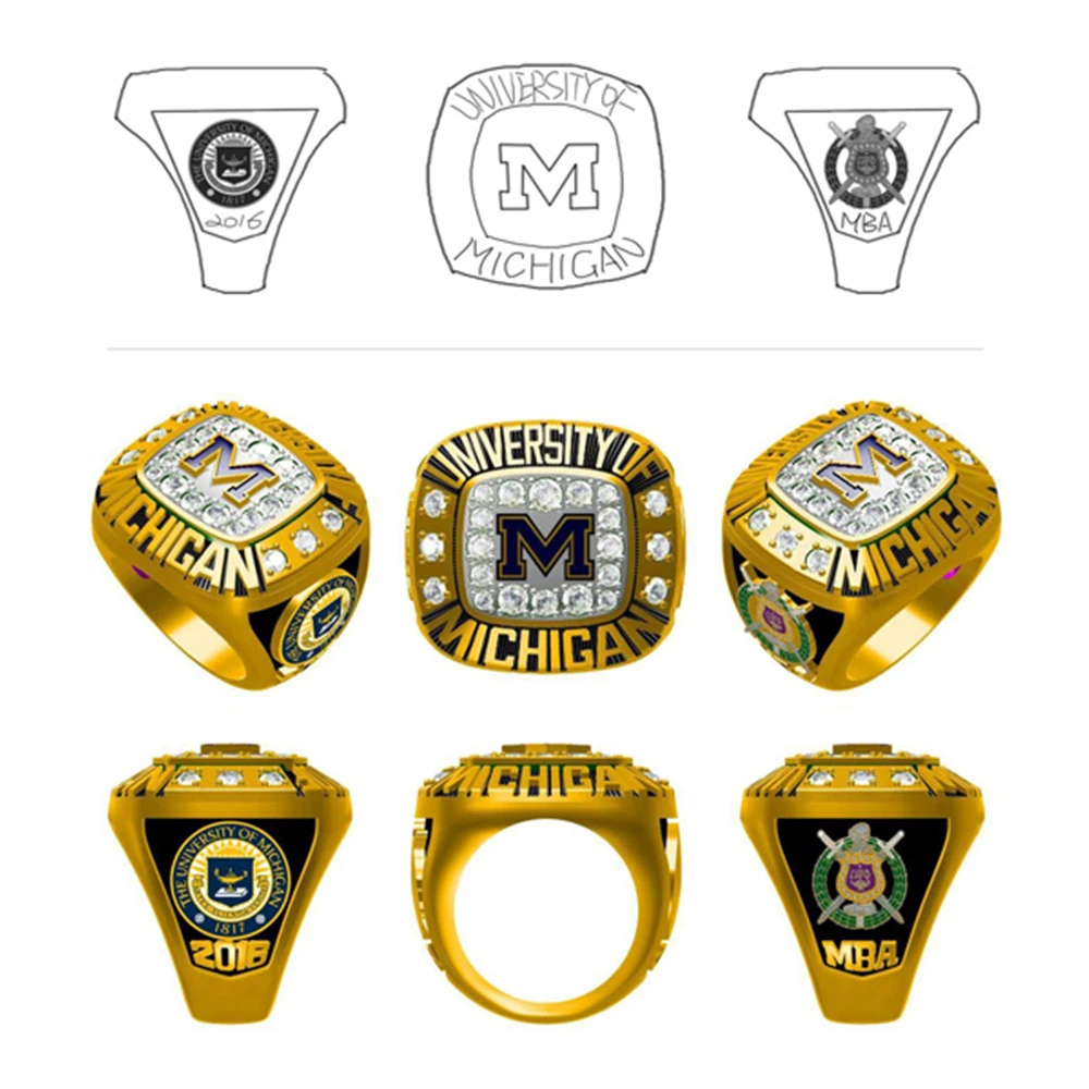 Latest Men Championship Ring Sterling Silver Ring Personality Custom ...