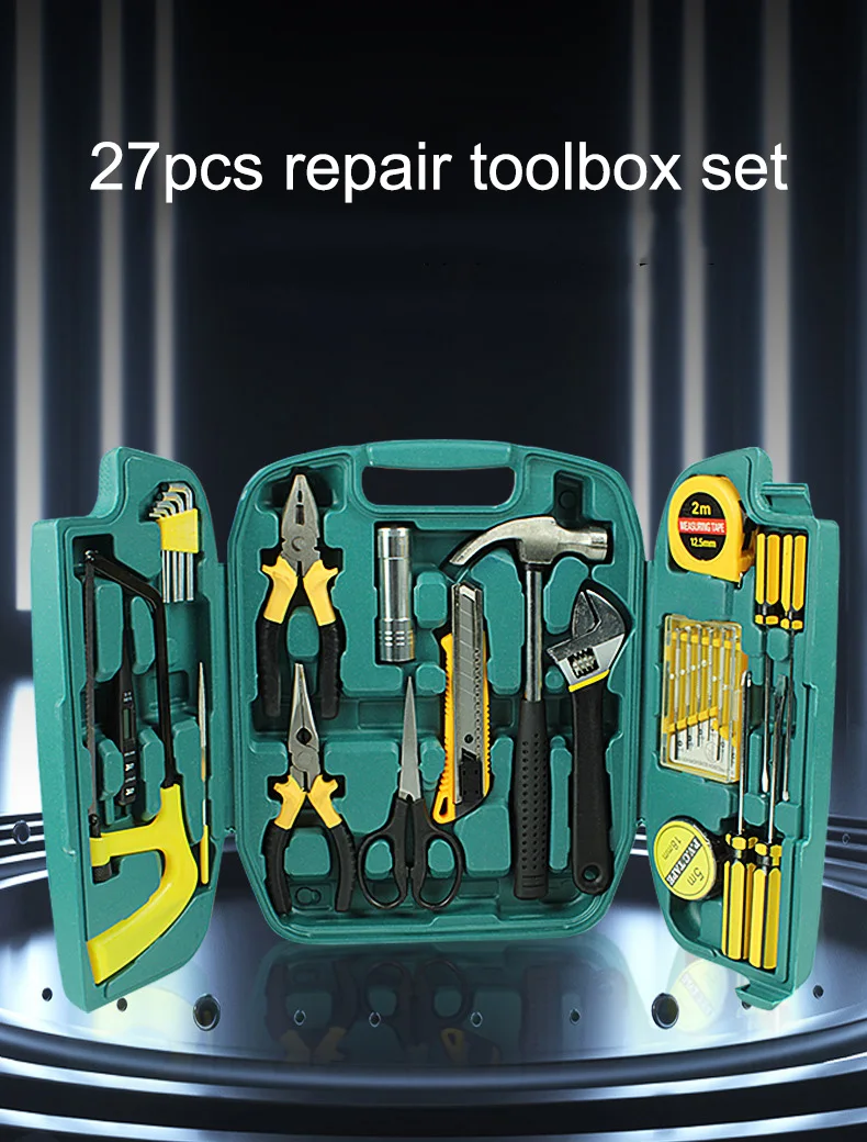 Multifunctional Emergency Tool Box Portable 27pcs Car Home Roadside ...