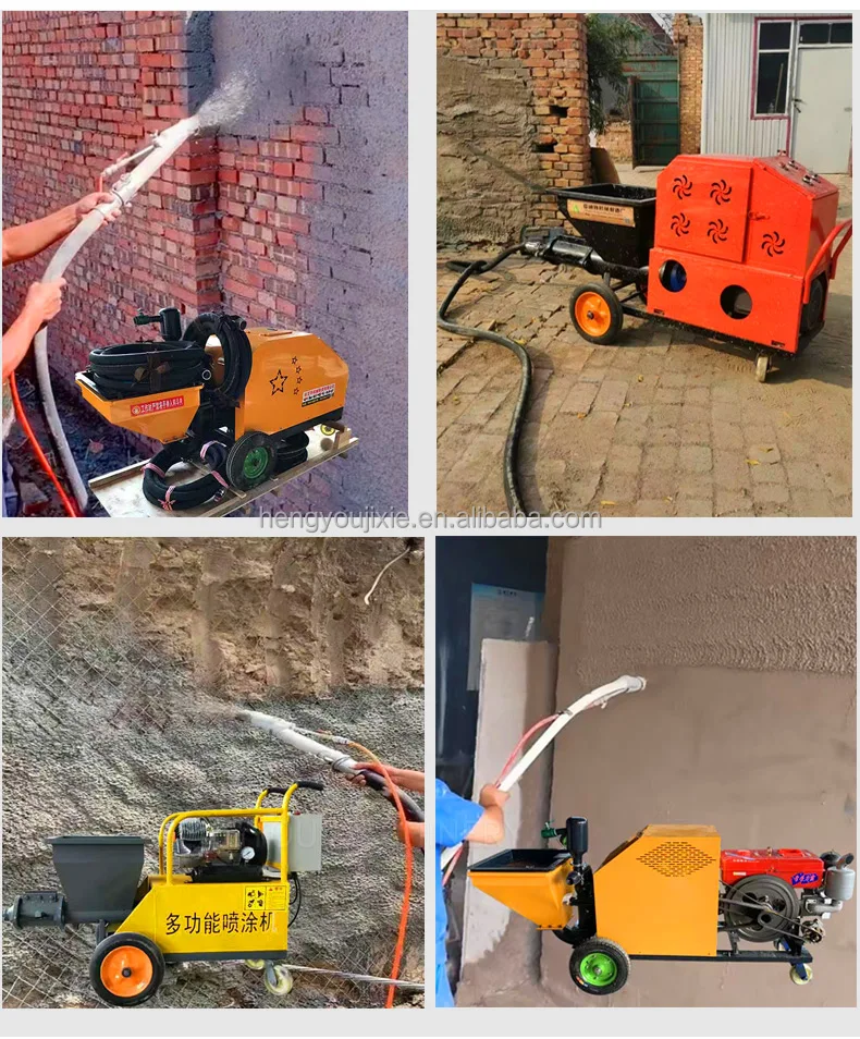 Multifunctional Cement Mortar Spraying Machine Electric Diesel Mini Stucco Pump Cement Sand ...