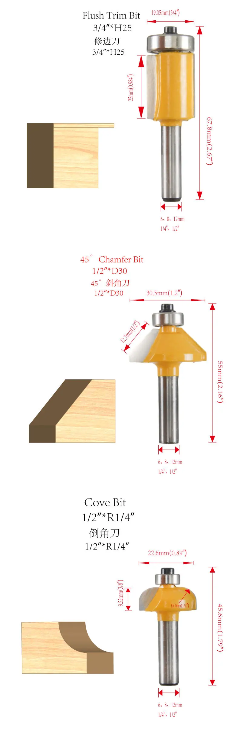 35PCS Router Bits Set - Precision Tools for Woodworking