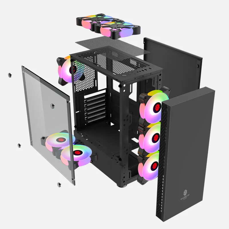 OEM ATX Computer Case with Tempered Glass & Water Cooling