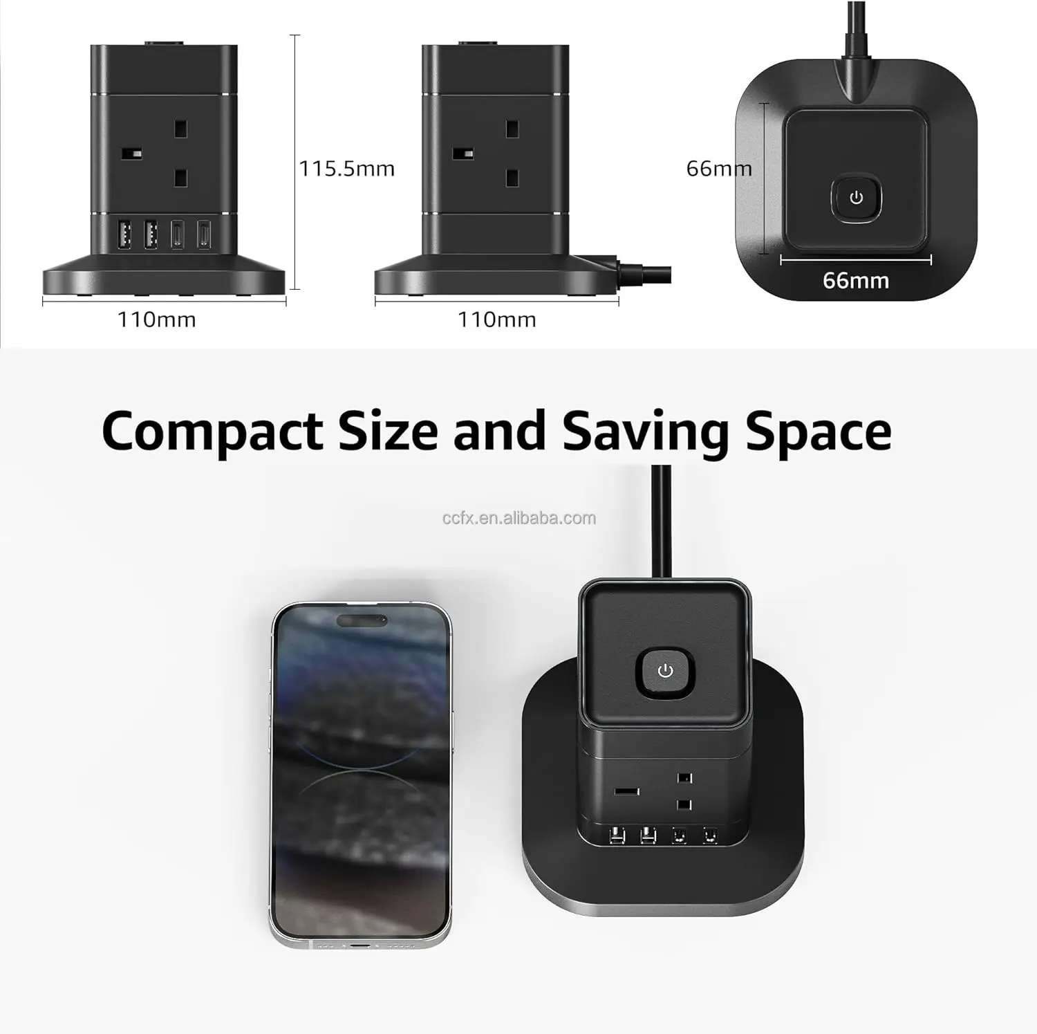 British Standard Power Strip Tower Muti-plug 4 8 12 Outlet +2usb And ...