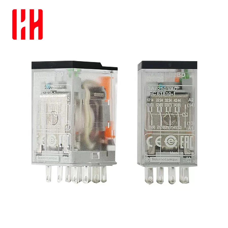 Schneider Rxm2ab2bd Electric Power Relay 24v Dc Coil Voltage Switching ...