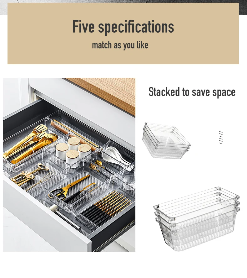 Kitchen Drawer Box - Minimalist Plastic Storage Solution