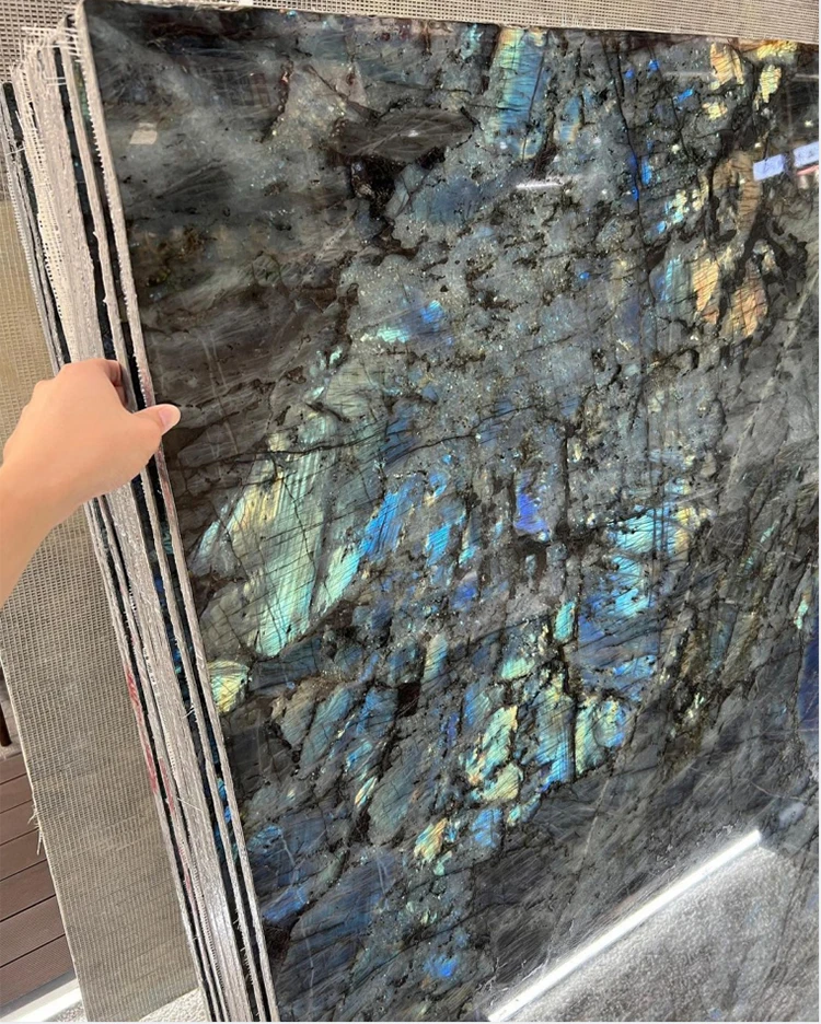 Luxury Natural Granite Counter Top Labradorite Blue Granite Slabs For ...
