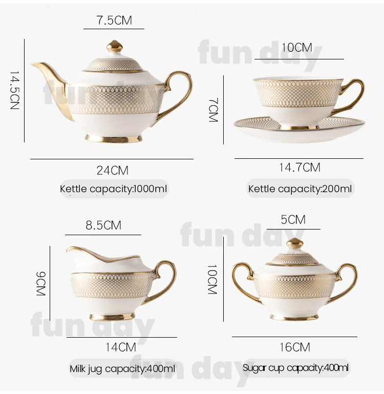 European Court Style Ceramic Tea Set With Tray British Afternoon Tea Set Coffee Cup Home Teapot ...