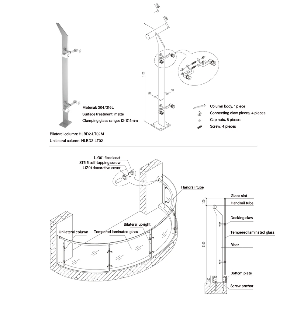 Luxury Stainless Steel Handrail Design Indoor Stairs Handrails Railing ...