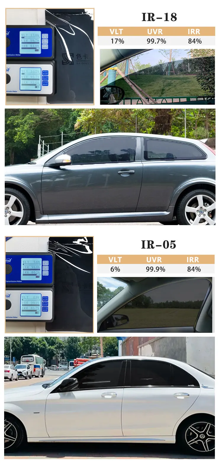 50% VLT Tinted Film Car Window Anti-UV Sunscreen Film IR50 Automotive ...