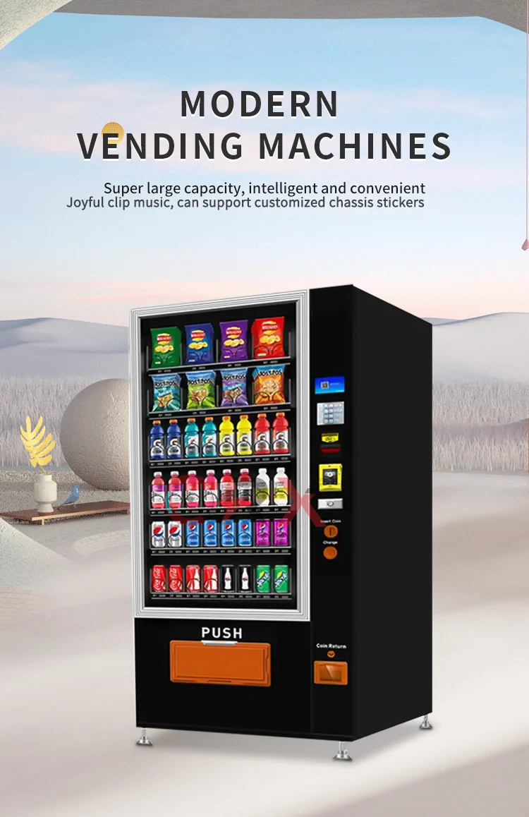 Customized Vending Machine Black Color Vending Machine for Snack and ...