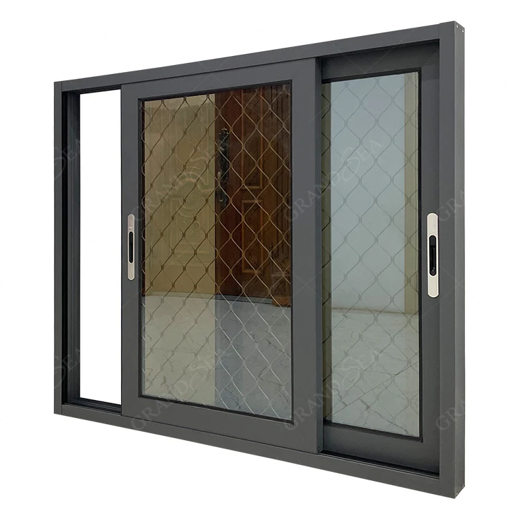 Modern House Aluminium Sliding Window Grill Design