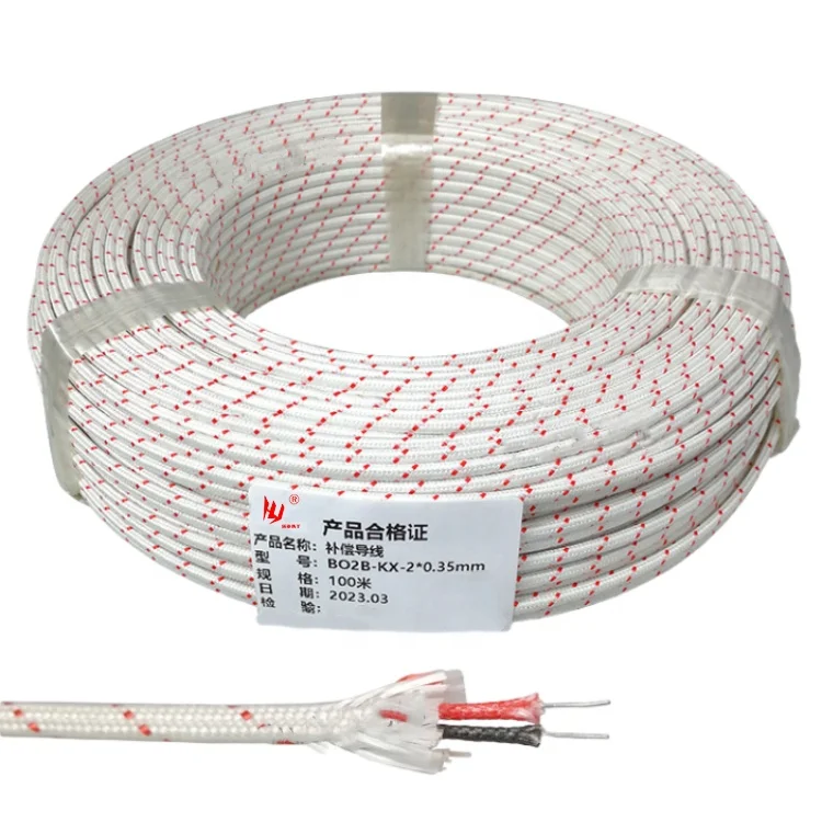 Fiberglass Braided Type K Thermocouple Wire Thermocouple Extension Wire ...