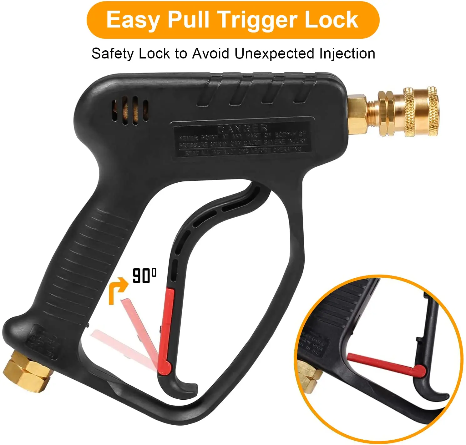 High Pressure Washer Short Gun 5000 PSI 10.5 GPM Industrial Pressure ...