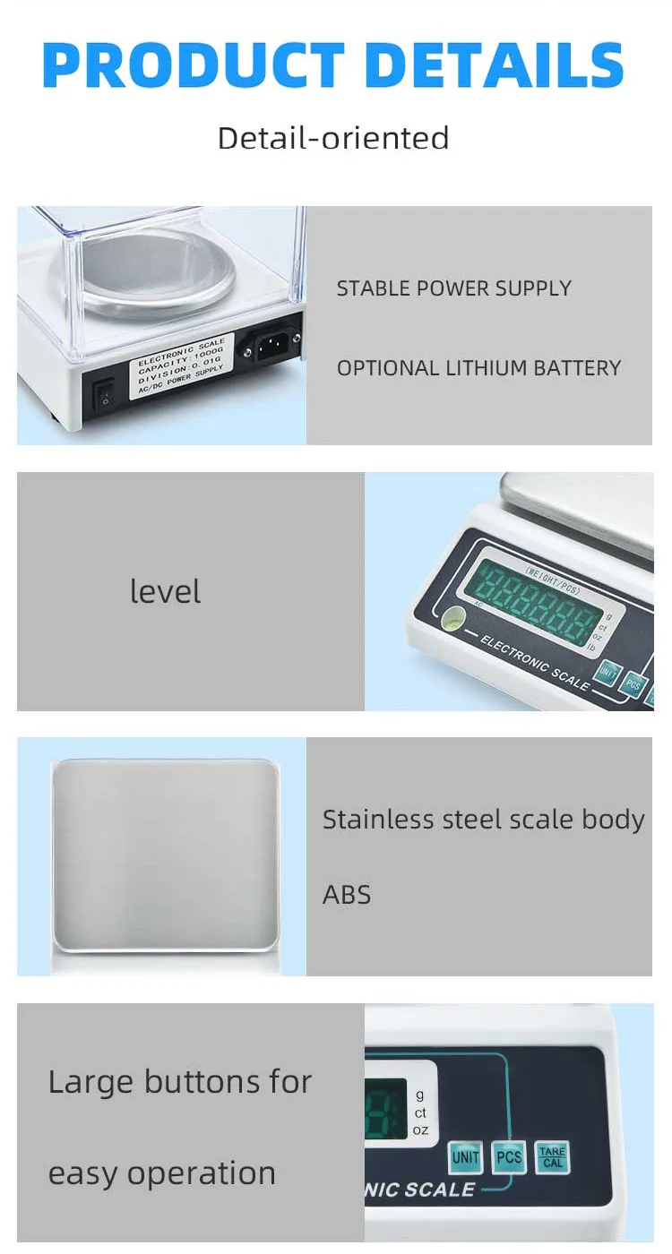 Digital Weights Scales 2kg/0.01g - Precision Laboratory Balance