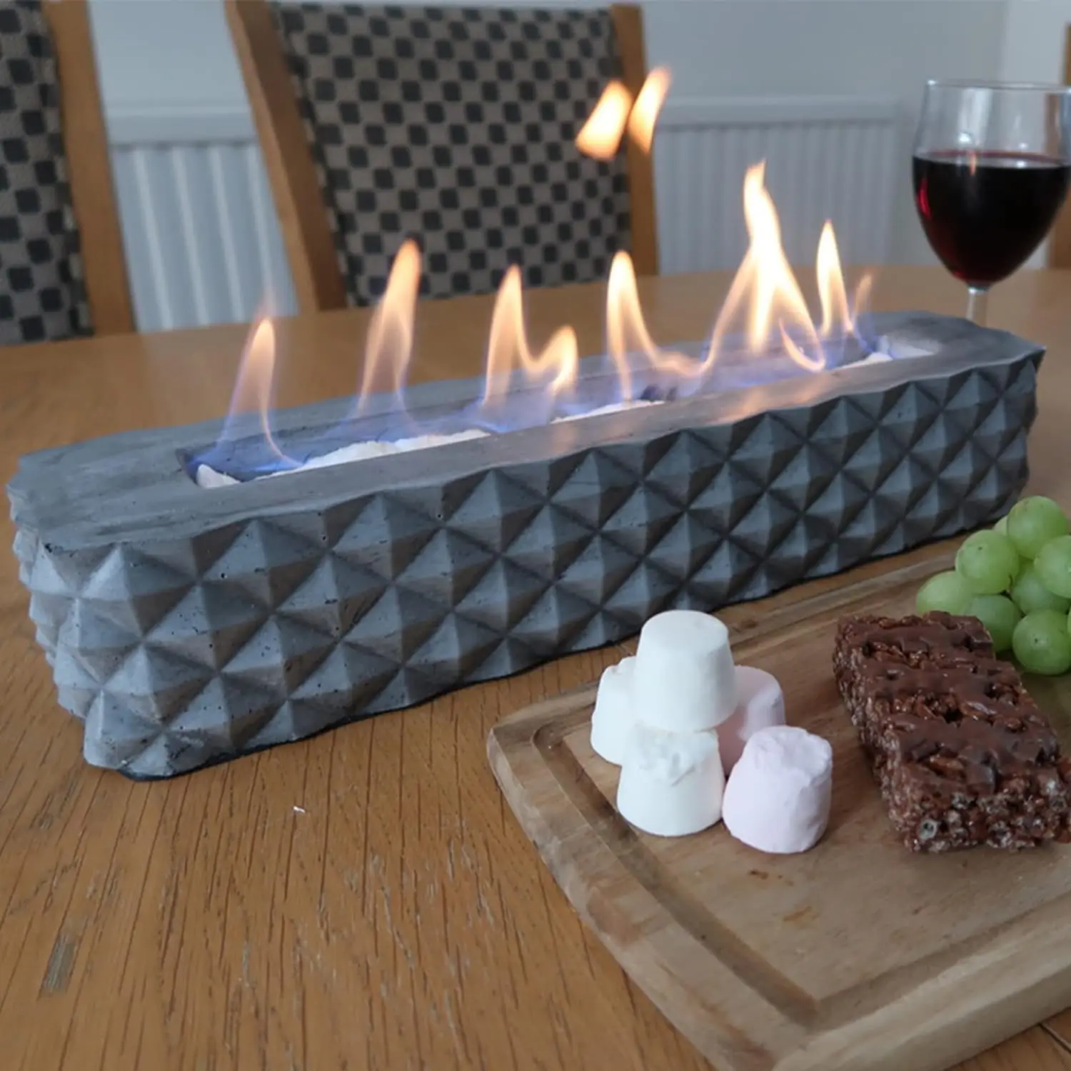 Modern Freestanding round bioethanol fireplace large burner patio ...