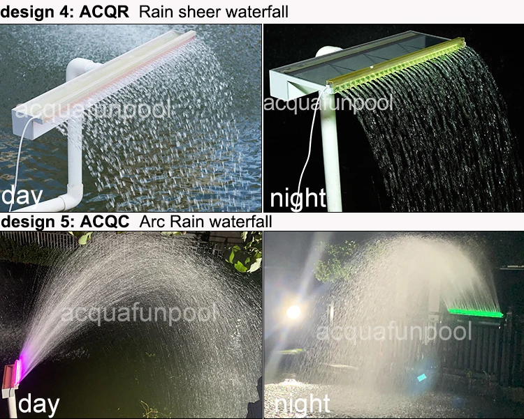 Garden Swimming Pool Cascade Water Blade Wall Spillway Led Acrylic ...