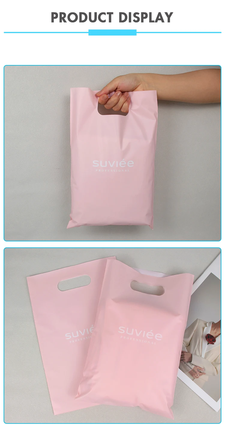 Custom Printed Pink Retail Grocery Bags Recycle Plastic Packaging ...