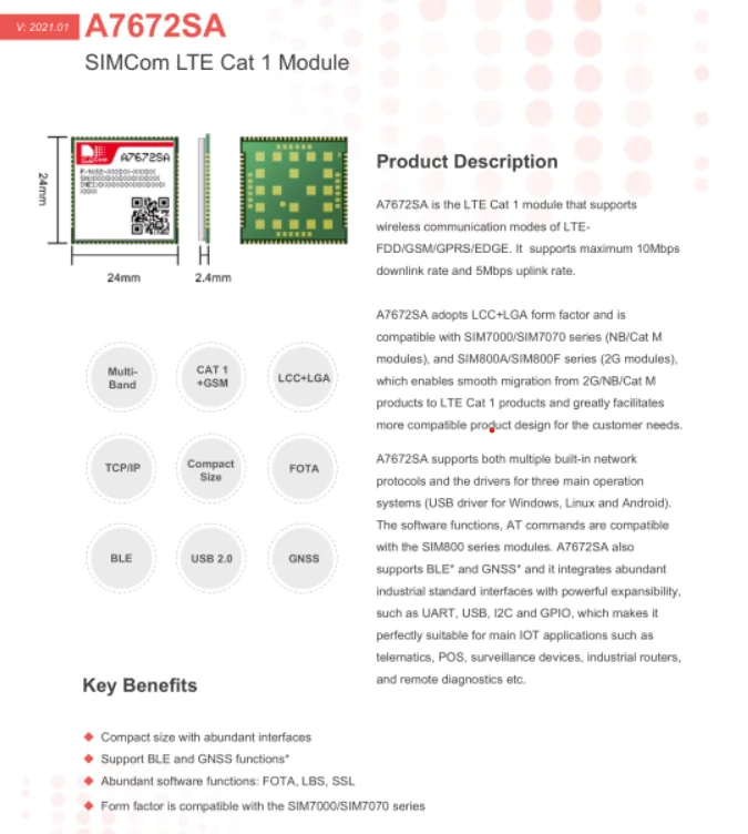 A7672SA Evaluation Kit - Simcom Rf/wireless Development Board