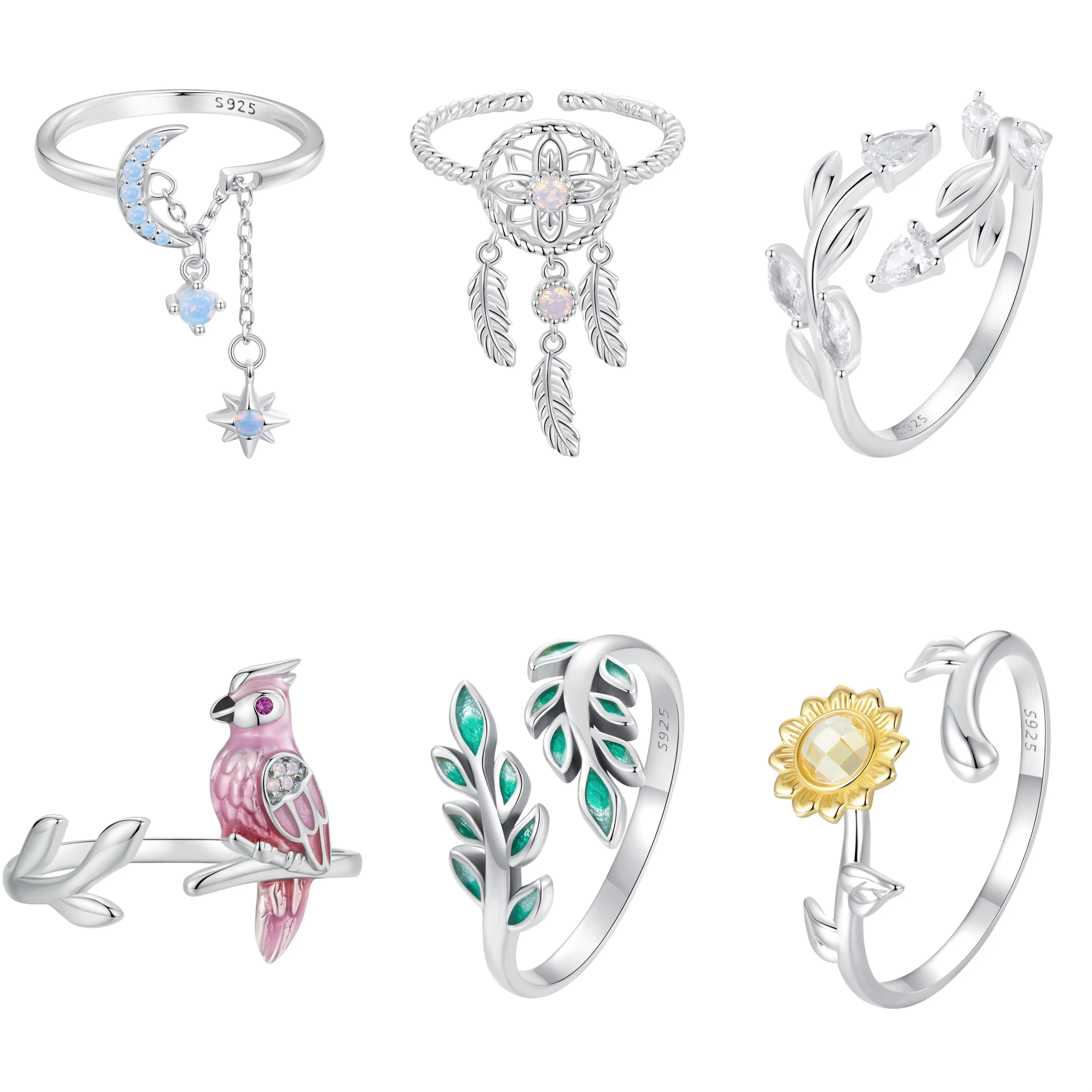 20204 New Designs Vintage Sunflower Rings For Women Beautiful Style ...