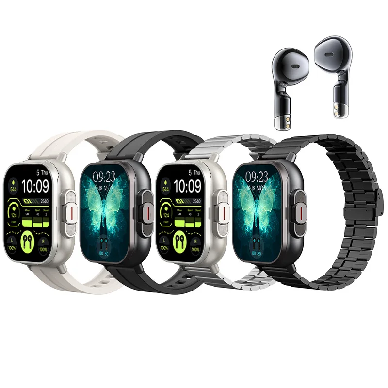2 in 1 Smartwatch with TWS Earbuds - Health & Fitness Tracker