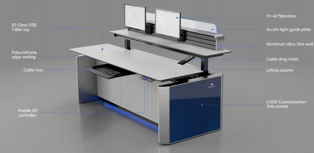 Kesino Control Room Console - Adjustable & Stylish Furniture