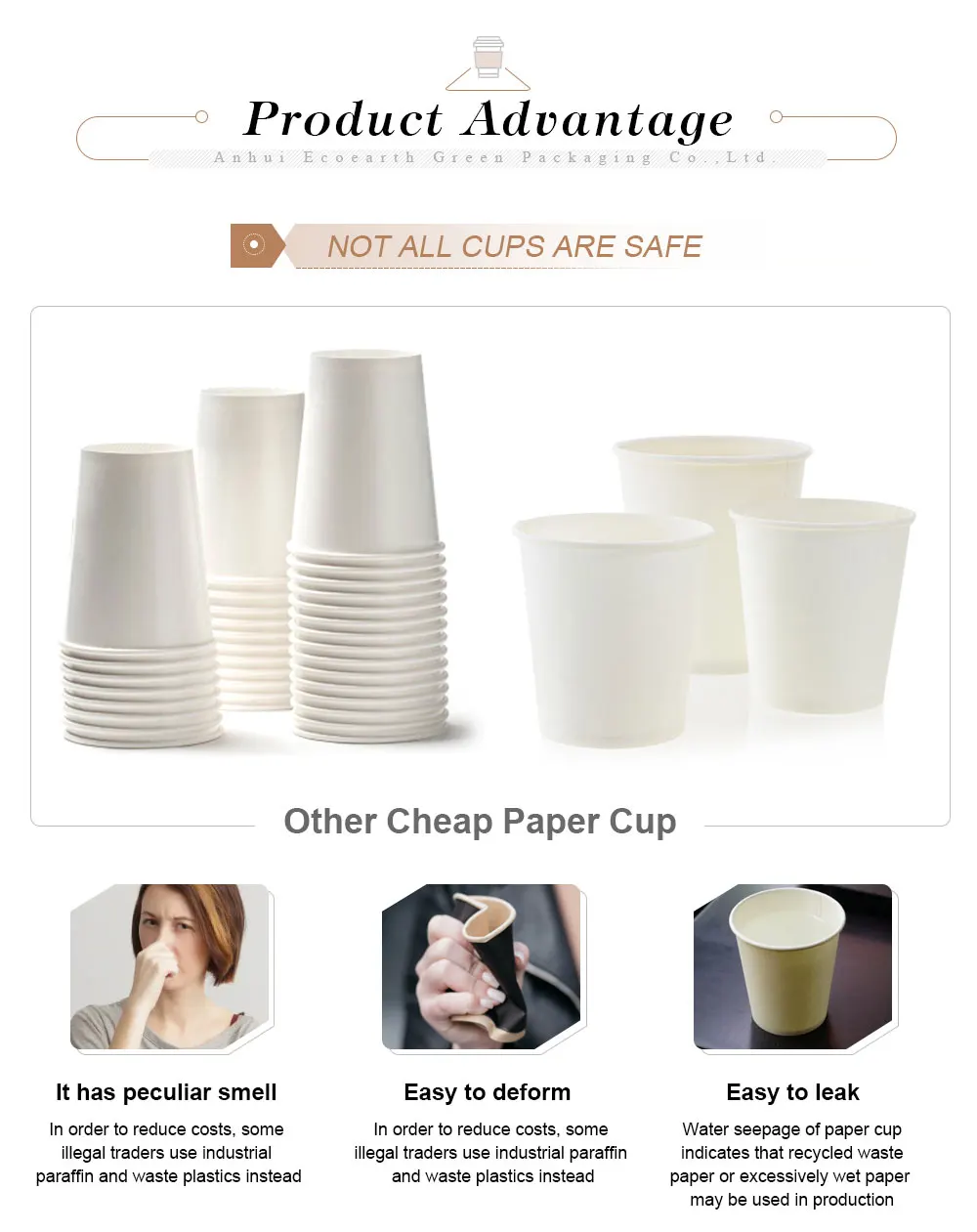 12oz Disposable Paper Cups Paper Coffee Cups Hot/Cold Beverage Drinking ...