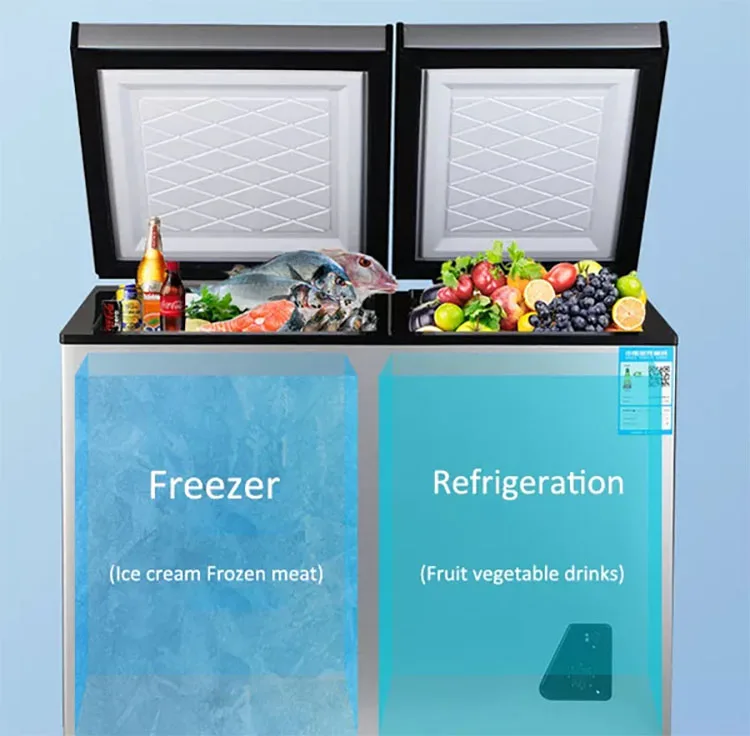 Large Capacity 24v Dc Supermarket Chest Deep Freezer Solar Powered ...