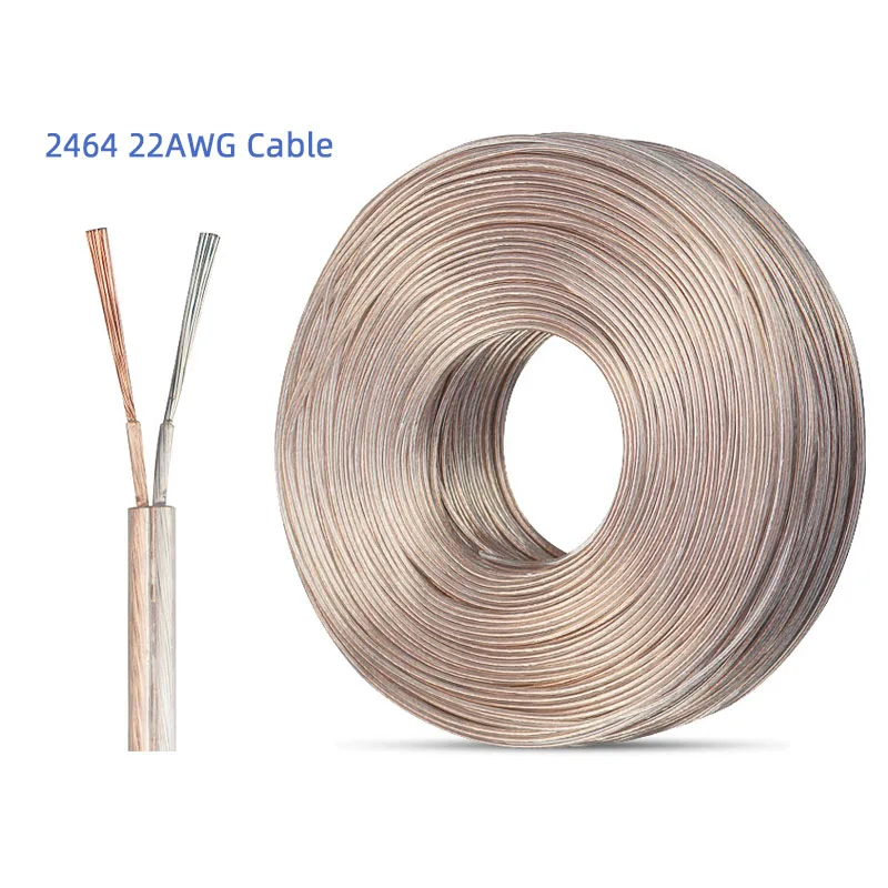 Transparent Cable Awm 2464 22awg 2core Wire Customization Certificated 2464 Style 22awg Pvc ...